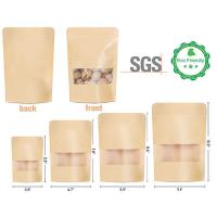 China Disposable Brown/White Kraft Paper Bag for Food Storage Custom Printed Ziplock Package for sale