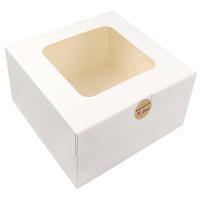 China Custom Order Accepted 12 x 12 x 6 Inch Square Cardboard Cake Box with Window for sale
