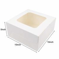 China Custom Order Accepted 12 x 12 x 6 Inch Square Cardboard Cake Box with Window for sale