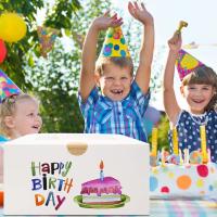 China Custom Order Accepted 12 x 12 x 6 Inch Square Cardboard Cake Box with Window for sale