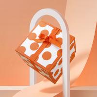 China Embossing Deluxe Square Gift Box With Candy Cover And Flowers Printing for sale