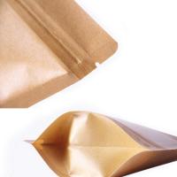 China Convenient Brown Kraft Paper Stand Up Bag With Ziplock for Easy Handling and Storage for sale