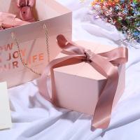 China Custom Boutique Luxury Matt Jewelry Gift Box with Magnetic Closure and Black Ribbon for sale