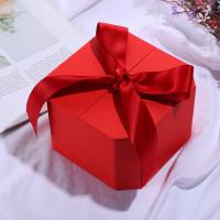 China Custom Boutique Luxury Matt Jewelry Gift Box with Magnetic Closure and Black Ribbon for sale