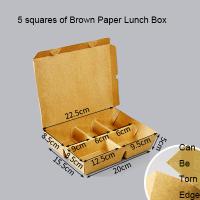 China 5 Squares of Brown Paper Lunch Box Eco-Friendly and Customizable Packaging for Fast Food for sale