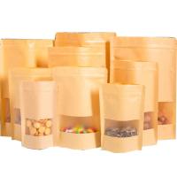 China Zipper Top Kraft Paper Food Packaging Bag with Self-supporting Design and PE Material for sale