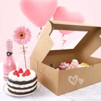 China Food Industry Brown Kraft Paper 12 Count Bakery Carrier Box for Muffins Pastries Cupcake for sale