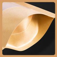 China Kraft Paper Bag with Resealable Lock Seal Zipper and Stand Up Design Transparent Window for sale