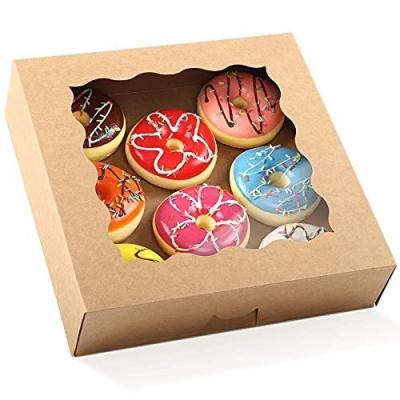 China Window Packaging Bakery Cake Box with Inserts 12 Hole Cupcake Holder in Kraft Paper for sale