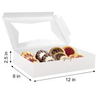 China White 12 x12 x12 Cookie Pastry Packing Desserts Cake Donut Box with Clear Window for sale