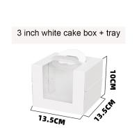 China White Open Window 3inch 4inch 6inch 8inch Birthday Cake Box made of Uncoated Craft Paper for sale