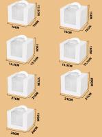 China White Open Window 3inch 4inch 6inch 8inch Birthday Cake Box made of Uncoated Craft Paper for sale