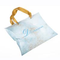 China Custom Paper Bags For Hair Extension Packaging Kraft Pillow Box With Hand Length Handle for sale