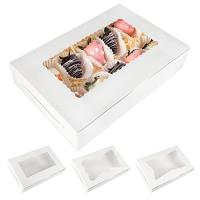 China Customer Specific Requirement Met 12x12x12 Custom Size Cupcake Boxes with Clear Windows for sale