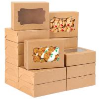 China Cookie Bakery Boxes Pastry Muffins Dessert Party Favor Boxes Cupcakes with Window for sale