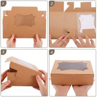 China Cookie Bakery Boxes Pastry Muffins Dessert Party Favor Boxes Cupcakes with Window for sale