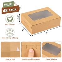 China White Food Grade Craft Paper Bakery Biscuit Packaging With PVC Window for sale