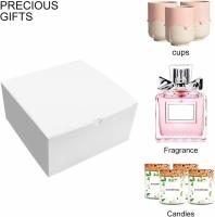 China Packing Material White 12 Pack 8x8x4 Inches Square Paper Birthday Party Gift Box with Lids for sale
