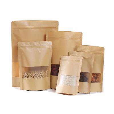 China Custom Logo Printing Food Grade Material Brown Kraft Paper Bag Making Machine with Window for sale