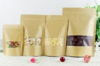China Custom Logo Printing Food Grade Material Brown Kraft Paper Bag Making Machine with Window for sale