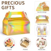China Recyclable Disposable Bakery Takeaway Brown Kcraft Cake Box Cake Card Box with Handle for sale