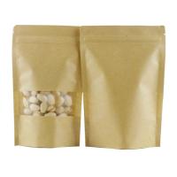 China Custom Order Accepted SGS Certified Kraft Paper Bag with Window and Zipper for sale