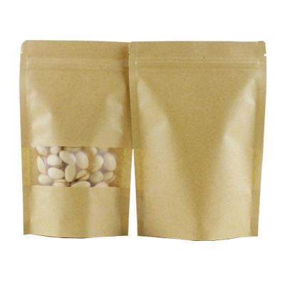 China Custom Order Accepted SGS Certified Kraft Paper Bag with Window and Zipper for sale