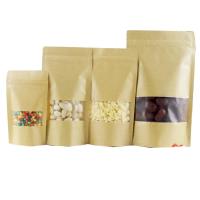 China Custom Order Accepted SGS Certified Kraft Paper Bag with Window and Zipper for sale