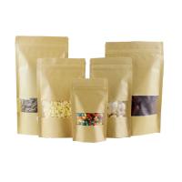 China Custom Order Accepted SGS Certified Kraft Paper Bag with Window and Zipper for sale
