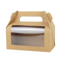 China Customized Kcraft Paper Folding Cake Box With Window Gift Box and ISO9001 Certified for sale