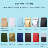 China Arrivals 8 Side Aluminum Foil Coffee Bag With Valve And Zipper Top for sale