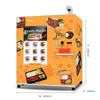 China Big Touch Screen Fully Automatic Frozen Food Vending Machine With 45S Quick Heating for sale