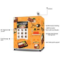China Big Touch Screen Fully Automatic Frozen Food Vending Machine With 45S Quick Heating for sale