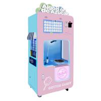 China Industrial Snack Automatic Cotton Candy Making Machine With Glass Cover For Restaurant Use for sale