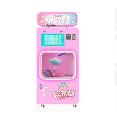 China Fully Automatic Coin Credit Card Operated Automatic Cotton Candy Vending Machine With Multi Language for sale