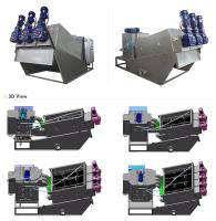 China Home Sewage Treatment Plant Small Stainless Steel Screw Sludge Dewatering Filter Press Equipment High Efficiency for sale