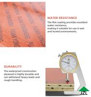 China Marino 22mm Film Faced Polished Bamboo Shuttering Board for Outdoor Building Projects E1 Emission First-Class Quality for sale