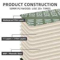 China Poplar Core Green Plastic PVC Film Faced Plywood 18Mm Waterproof Plywood Standard Green Pp Plastic Film Faced Plywood for sale