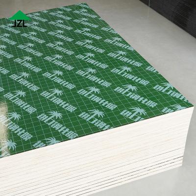 China 15mm Film Faced Plywood with Green Plastic PP Surface 2440x1220mm WBP Glue Formwork for sale