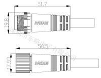China M15 Electrical Wire Connector Ip66 Male For Led Outdoor Lighting for sale