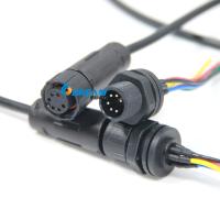 China CQC Waterproof Wire Cable Assembly Connector 5 Cores Black  LED M12 Connector for sale