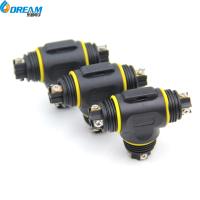 China 3P Female Copper T Connector UL ROHS IP68 Waterproof for LED Current PVC Material for sale