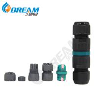 China Pa66 3pin Waterproof Cable Connector Ip68 Male/Female Electrical Connector for Outdoor for sale