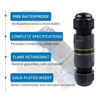 China M16 Plastic IP68 Waterproof Cable Connector T Type Quick Splice 2pin Black Nylon PA66 Wire Connectors For Outdoor for sale