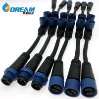 China M15 4 Way IP67 Waterproof Splitter Y Cable 2-Pole Wire 2-Pin Cable For Line Area Indoor/Outdoor LED Light for sale