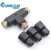 China Quick Locking 2Ways Electric Wire Connector M25 Assembly Tee 25A AC Connector IP68 Led Light Waterproof Cable Connector for sale