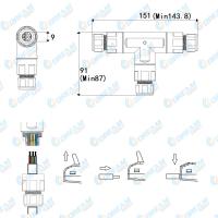 China Quick Locking 2Ways Electric Wire Connector M25 Assembly Tee 25A AC Connector IP68 Led Light Waterproof Cable Connector for sale