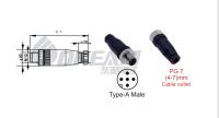 China Aviation Connector Plug 5 Pin Thread Male Socket Panel Aviation Wire Connector IP67 M12 5 Pin Circular Aviation Connector Plug for sale