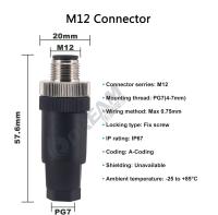China Aviation Connector Plug 5 Pin Thread Male Socket Panel Aviation Wire Connector IP67 M12 5 Pin Circular Aviation Connector Plug for sale