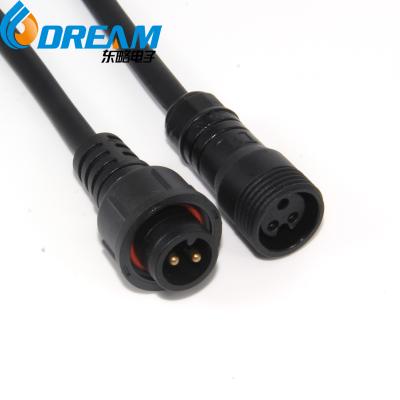 China Waterproof Connector,2 Wire Electrical Connector With 18AGW 20CM Male Female Plug LED Connector for sale